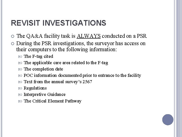 THE QIS POST SURVEY REVISIT PSR Courtney Hamilton