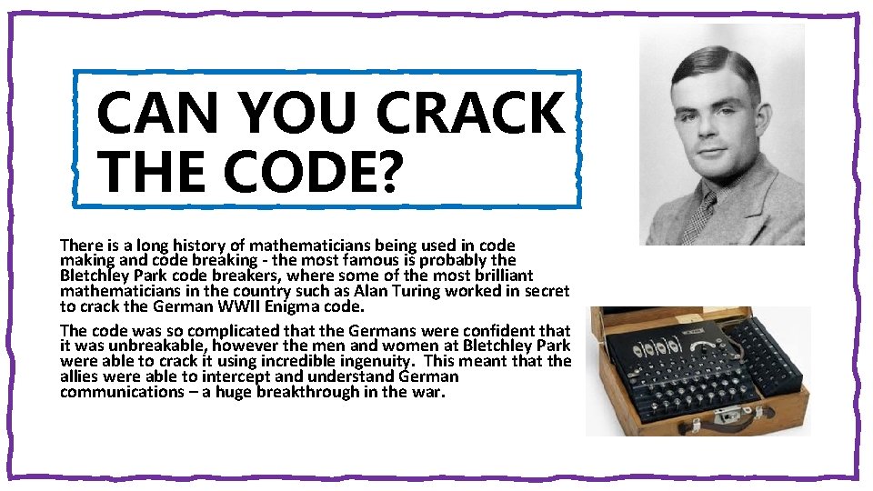 CAN YOU CRACK THE CODE There is a