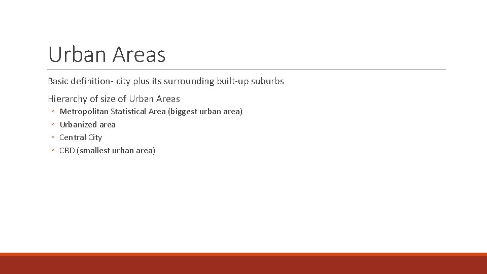 Services Cities and Urban Land Use TEST REVIEW
