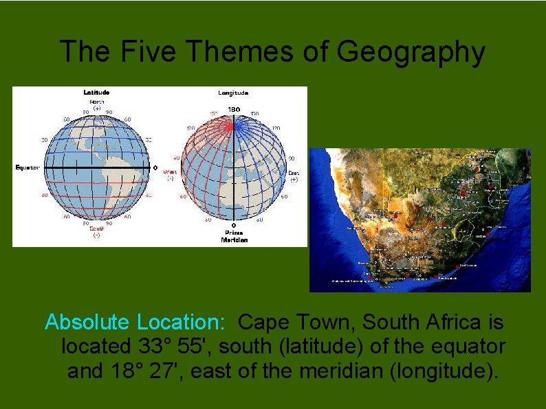 The Five Themes of Geography Cape Town South
