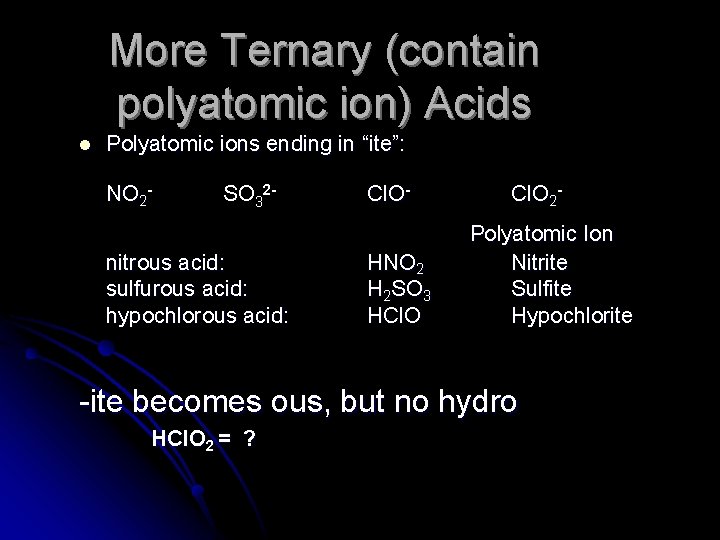 Acids and Bases Acids What is an acid