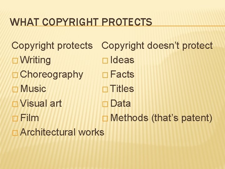 INTELLECTUAL PROPERTY The Basics of Copyright Presenter Name