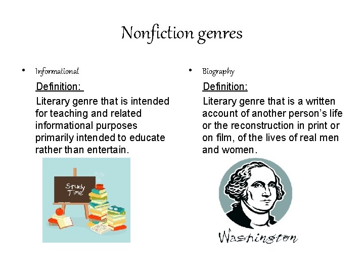 Literary genres A general listing and brief description