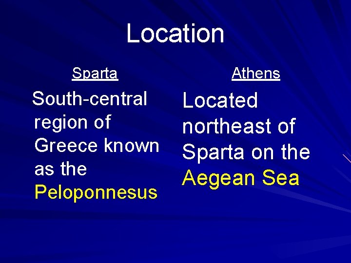 Location Sparta Southcentral region of Greece known as