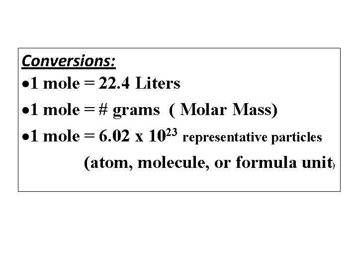 Warm Up 5 5 Determine all possible Mole