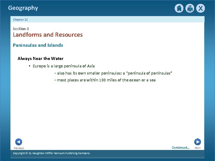 Geography Chapter 12 Physical Geography of Europe The