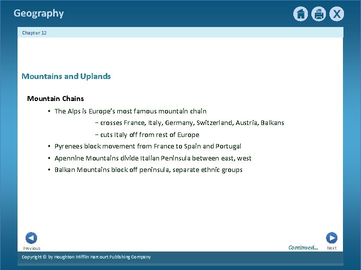 Geography Chapter 12 Physical Geography of Europe The