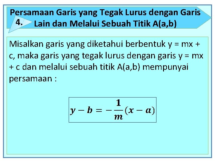 Persamaan Garis Lurus dan Sistem Persamaan Linear Dua