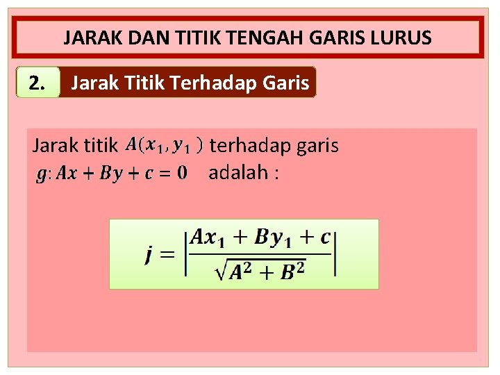 Persamaan Garis Lurus dan Sistem Persamaan Linear Dua