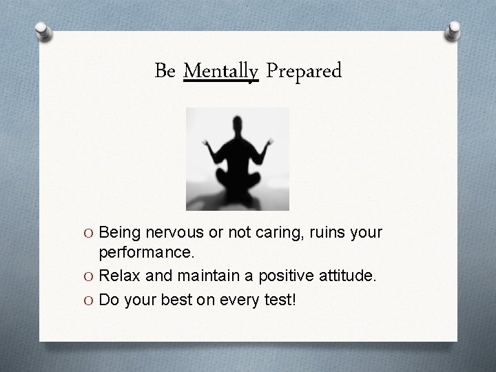 PSSA Tips Harris School Be Physically Ready Get