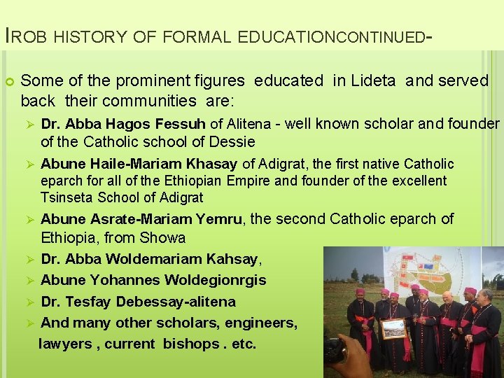 EDUCATION IROB PEOPLE Why IDA believes education is