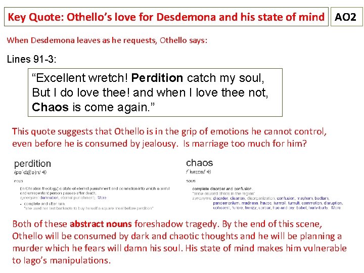 Act 3 Scene 3 AO 1 What happens