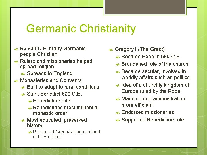 The Early Middle Ages Germanic Invasion Notes Objectives