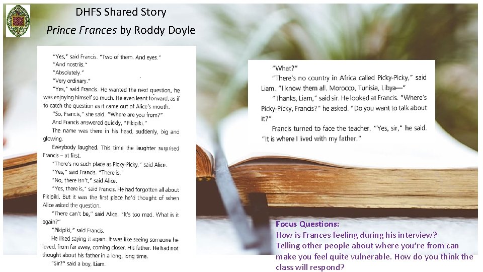 DHFS Shared Story Prince Frances by Roddy Doyle