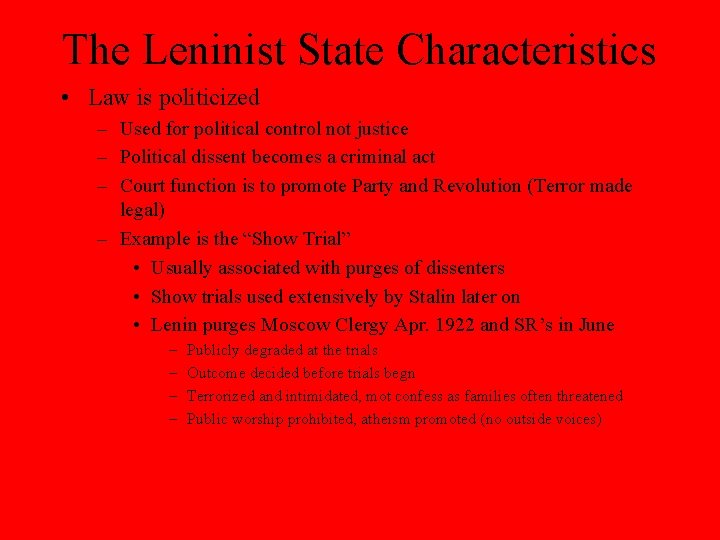 How did Lenin impose Communist control in Russia
