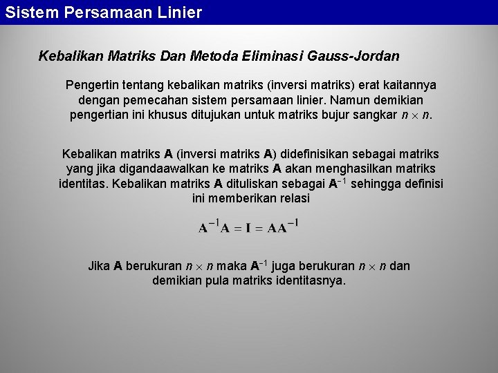 Sistem Persamaan Homogen Penulisan Dalam Bentuk Matriks Ruang