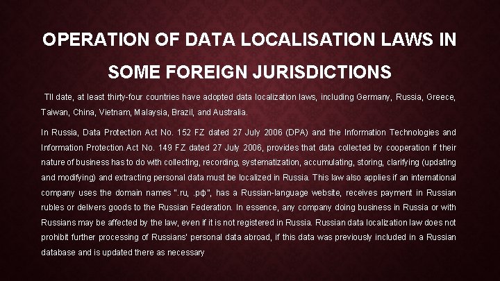 REINTERROGATING DATA LOCALISATION LAWS IN NIGERIA By Data
