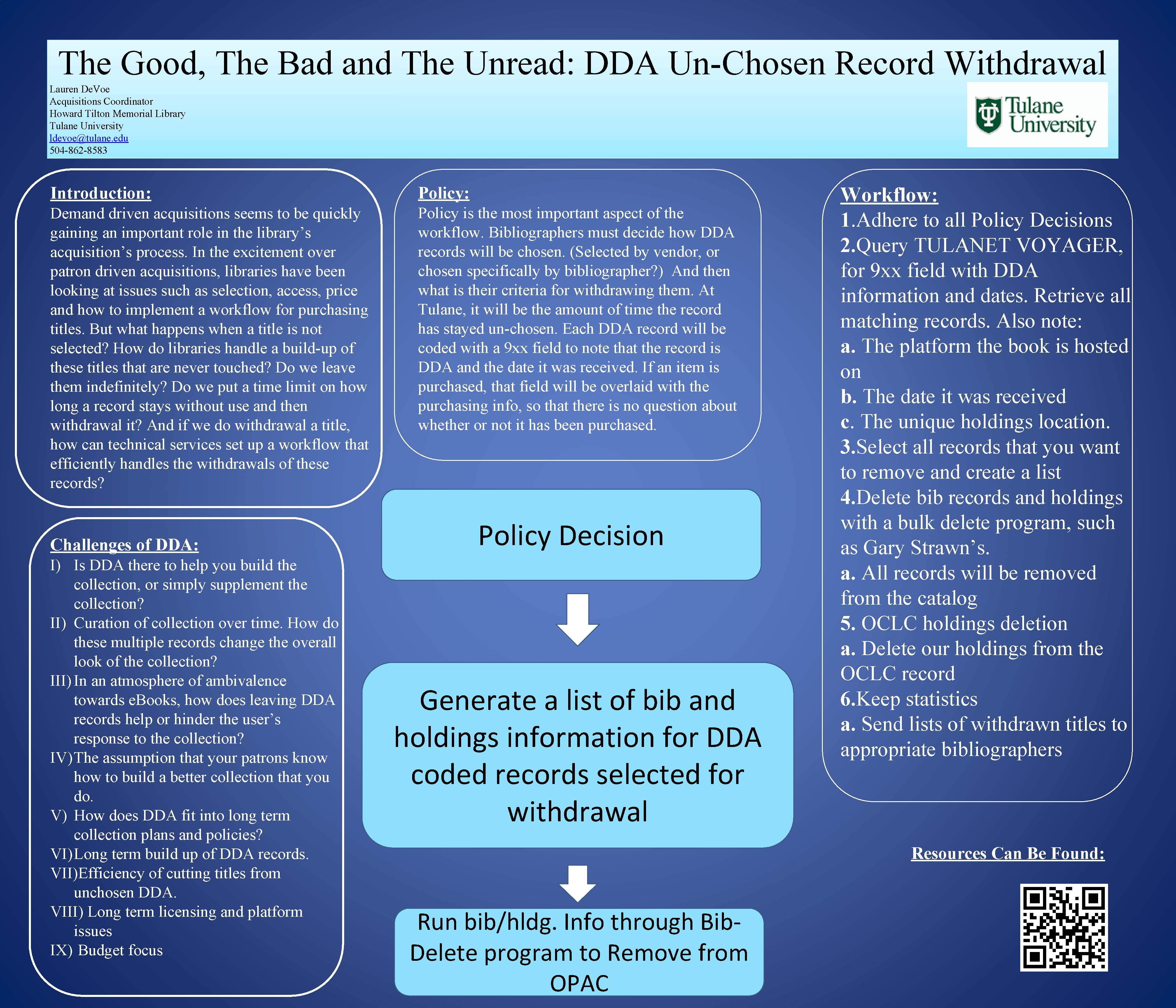 The Good The Bad and The Unread DDA