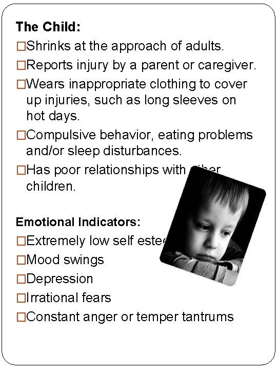 Child Abuse and Neglect Signs and Symptoms Quick