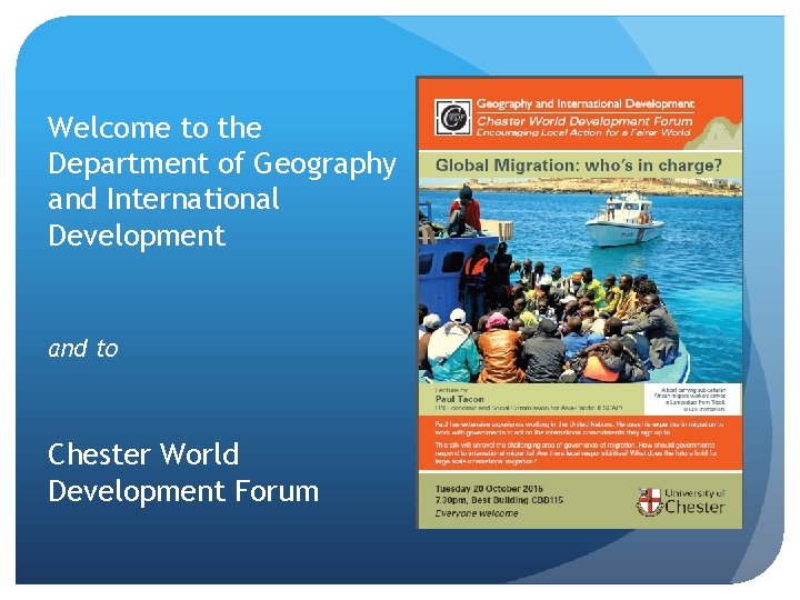 Welcome to the Department of Geography and International