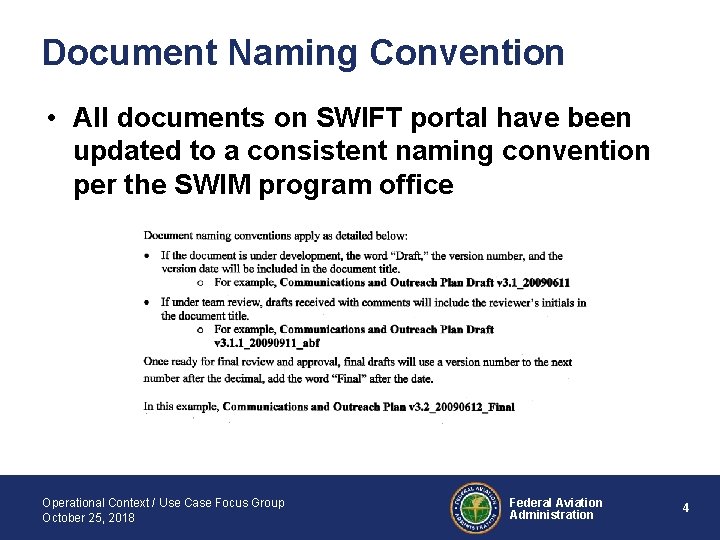 Operational Context and Use Case Focus Group October