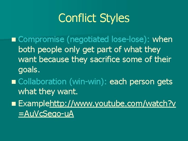 Managing Conflict Unit 3 Dimensions of Interpersonal Relationships