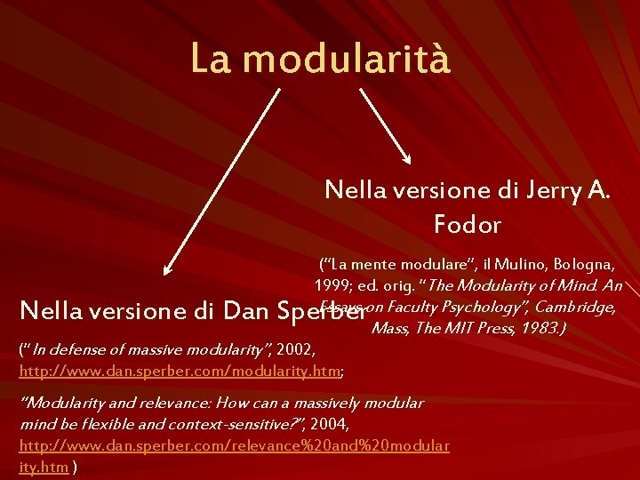 La modularit Nella versione di Jerry A Fodor