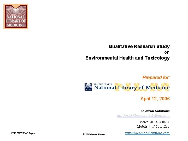 Qualitative Research Study on Environmental Health and Toxicology