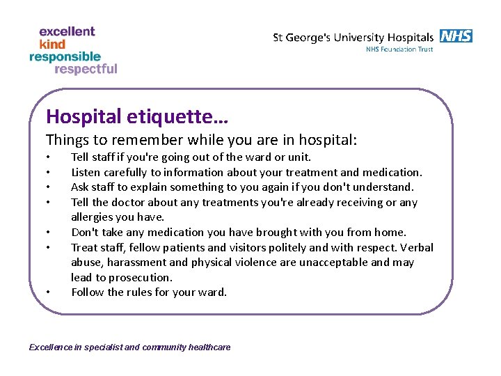 Patient Experience St Georges University Hospital Healthwatch Assembly