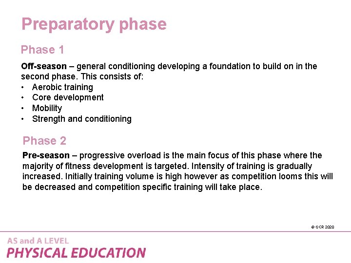 Component 1 1 2 b Preparation and training