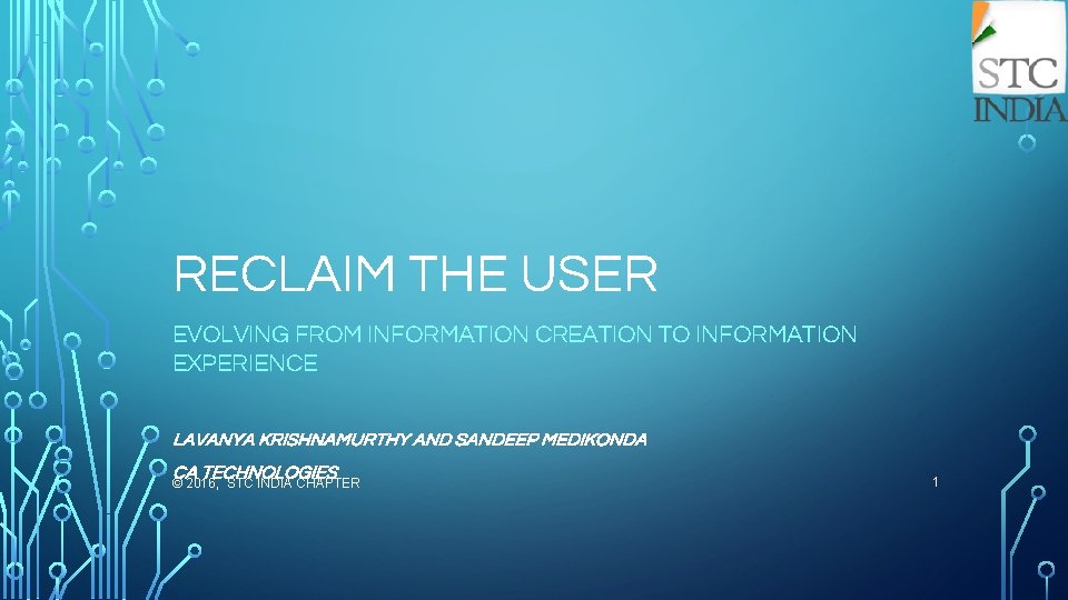 RECLAIM THE USER EVOLVING FROM INFORMATION CREATION TO