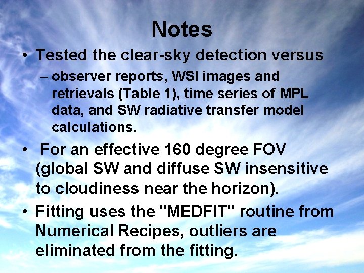 Overview of Long and Ackerman 2000 SW Clearsky