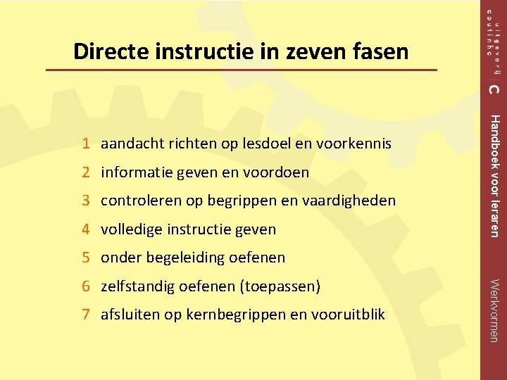 Werkvormen Overzicht hoofdstuk 3 Handboek voor leraren Hoe
