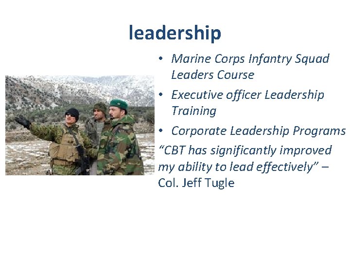 Combat Brain Training Created for the Warfighter but