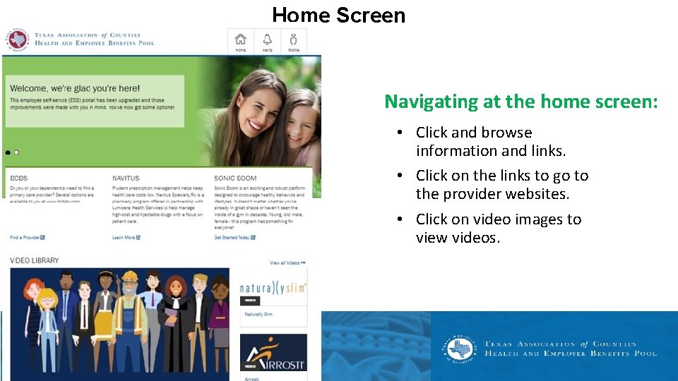 Employee SelfService ESS Navigating the Portal Home Screen