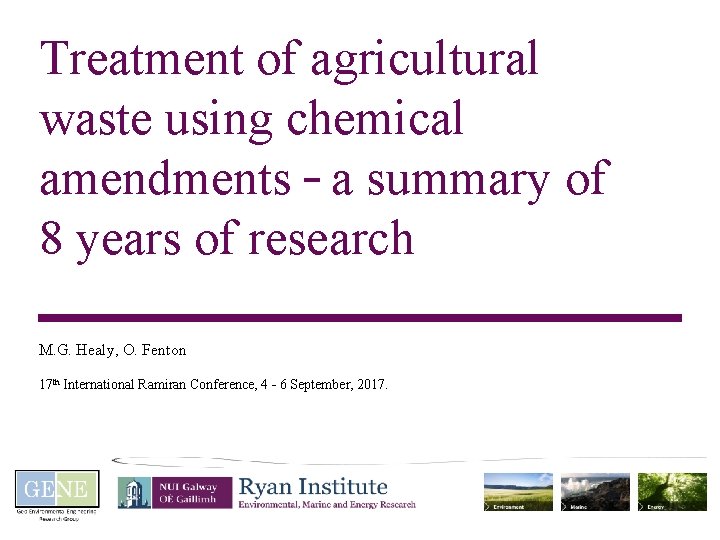 Treatment of agricultural waste using chemical amendments a