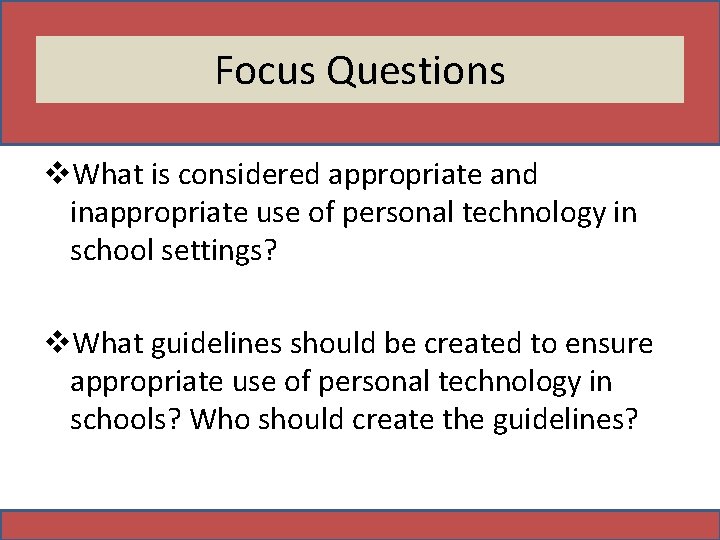 Digital Rights and Responsibilities Personal Technology Devices By