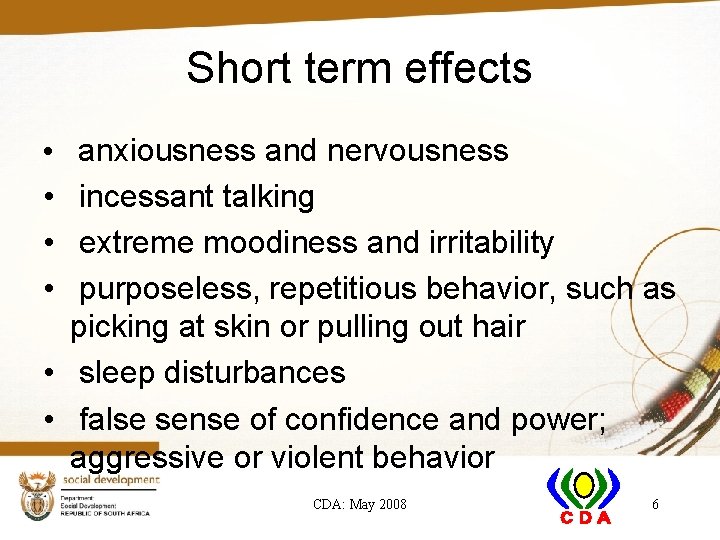 FACTS ABOUT METHAMPHETAMINE TIK A PRESENTATION TO THE