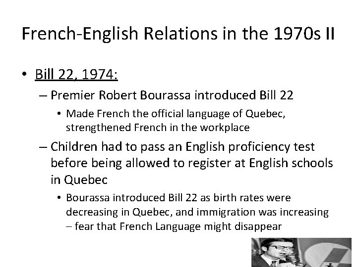 FrenchEnglish Relations in the 1970 s The October