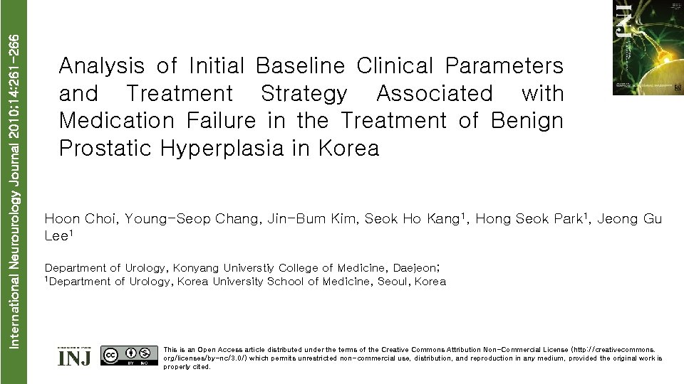 International Neurourology Journal 2010 14 261 266 Analysis