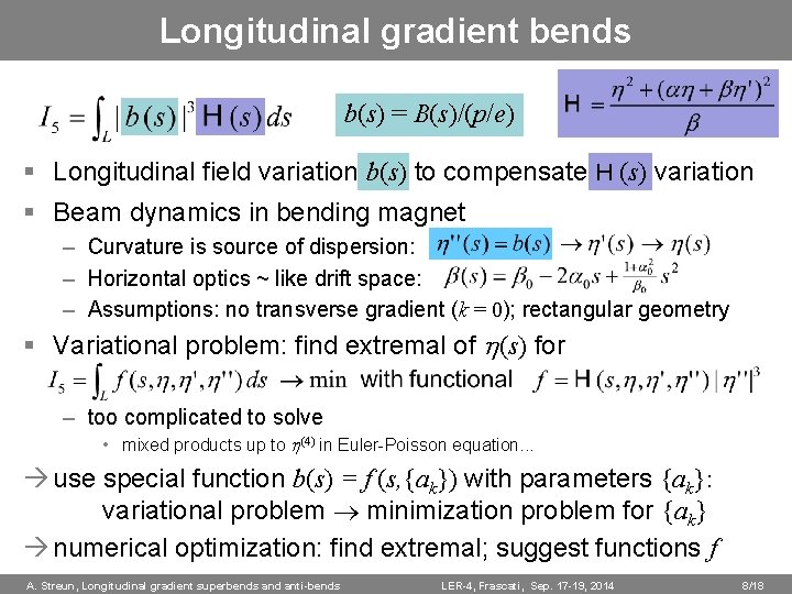 Longitudinal gradient superbends and antibends for compact low