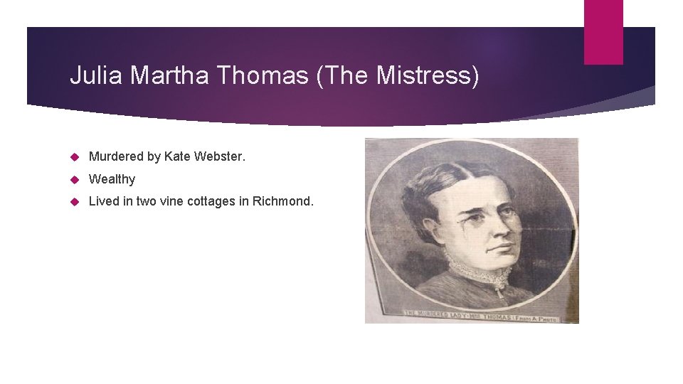 Kate Webster Irish Murderer AERIAH BULLARD MRS VANCE