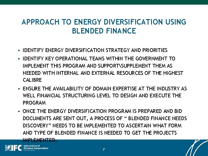 BLENDED FINANCE MODELS FOR ENERGY DIVERSIFICATION IN THE