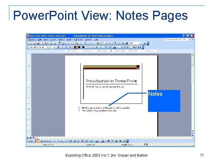 Exploring Microsoft Power Point 2003 Chapter 1 Introduction