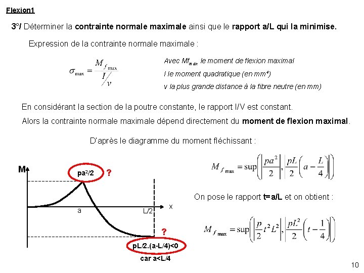 Flexion 1 Une poutre droite de longueur L