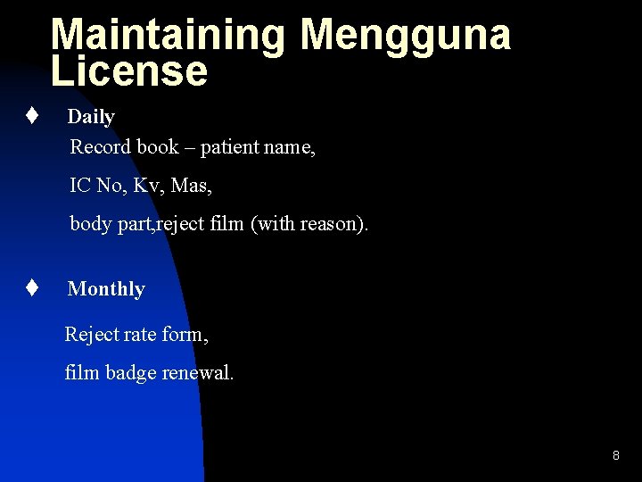 General XRay System Presentation Site preparation Licensing procedure