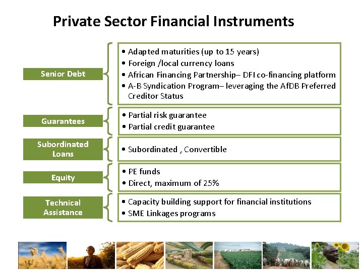 Af DB Experience on Value Chain Financing African