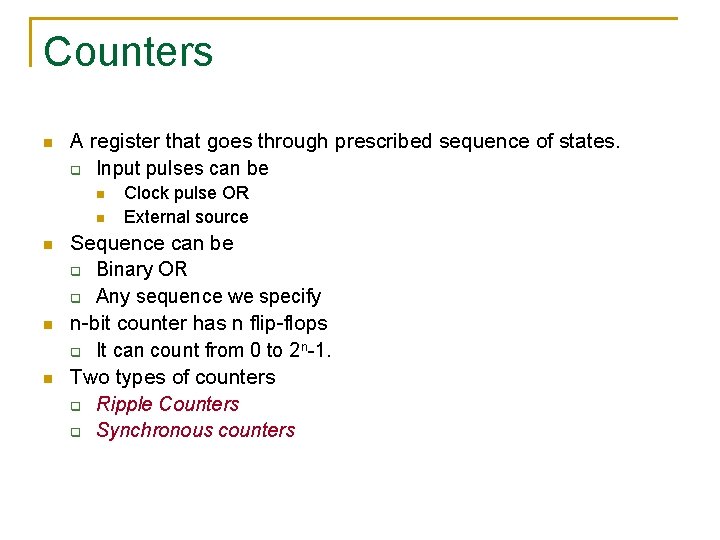 Registers and Counters Based on book by Mano