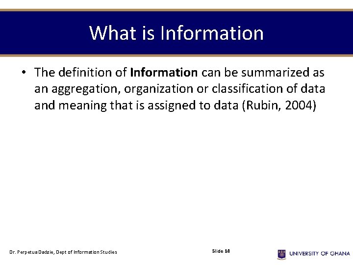 INFS 112 Introduction to Information Management Session 1