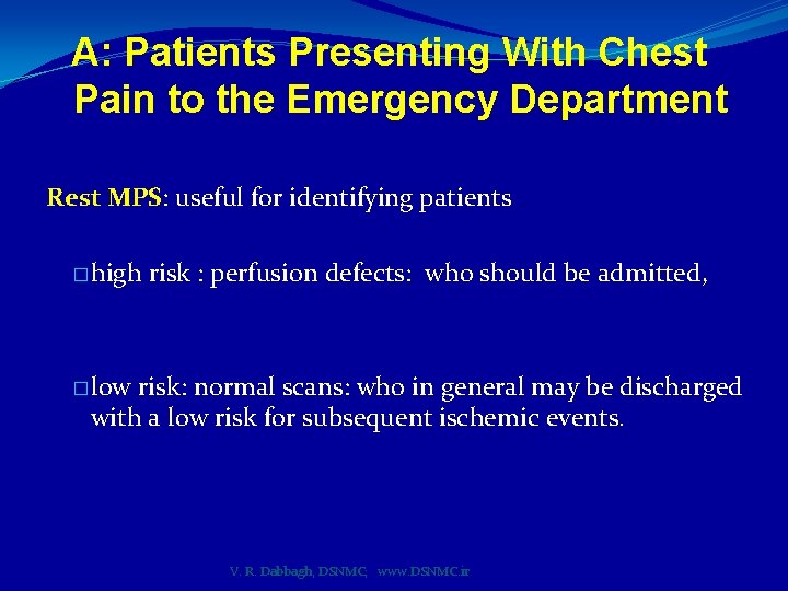 Nuclear Cardiology MPS Clinical Application a brief review